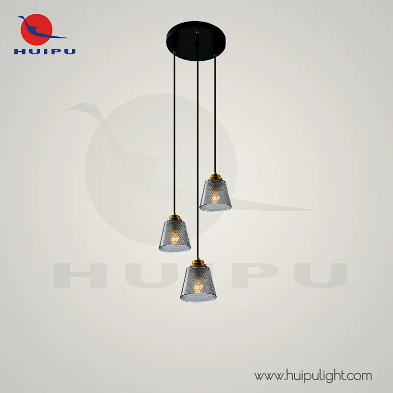 lozenge smoky grey glass pendant light | huipu light